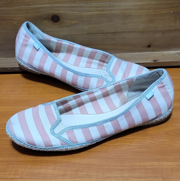 Lacoste | Shoes | Lacoste Espa Canvas Striped Redwhite Flats | Poshmark